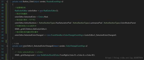 Vs编程，wpf中，后台c创建telerik颜色选择器，颜色拾取器，调色板的一种方法wpf制作rgb取色器 Csdn博客