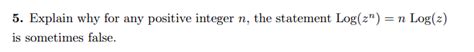 Solved Explain Why For Any Positive Integer N The Chegg