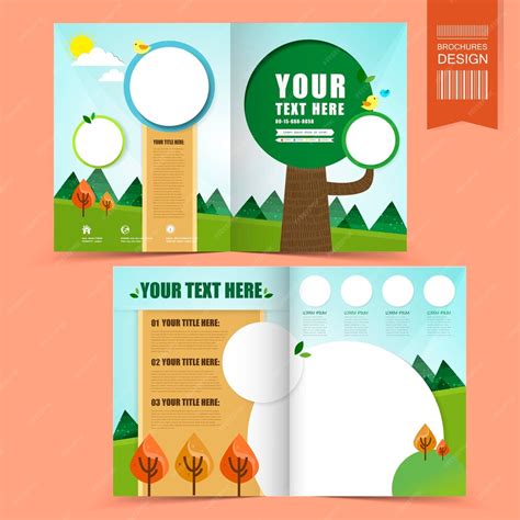 생태 개념 안내 책자에 대 한 다채로운 서식 파일 프리미엄 벡터
