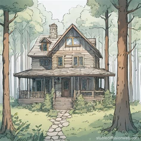 Forest House Stable Diffusion Online