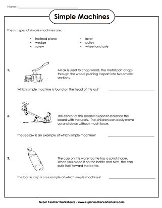 Simple Machines Worksheets Library