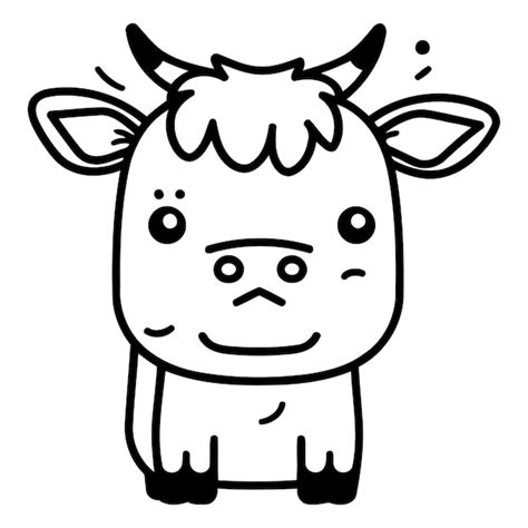 Cute Vache De Dessin Animé Illustration Vectorielle Isolée Sur Fond