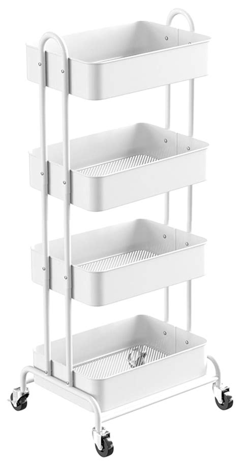 Metal Rolling Storage Cart Heavy Duty Utility Cart Organizer With