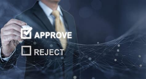 Businessman Writing Or Tick Correct Mark To Approve Check Electronic