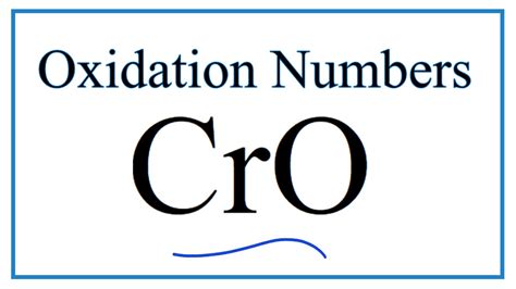 How To Find The Oxidation Number For Cr In Cro Youtube