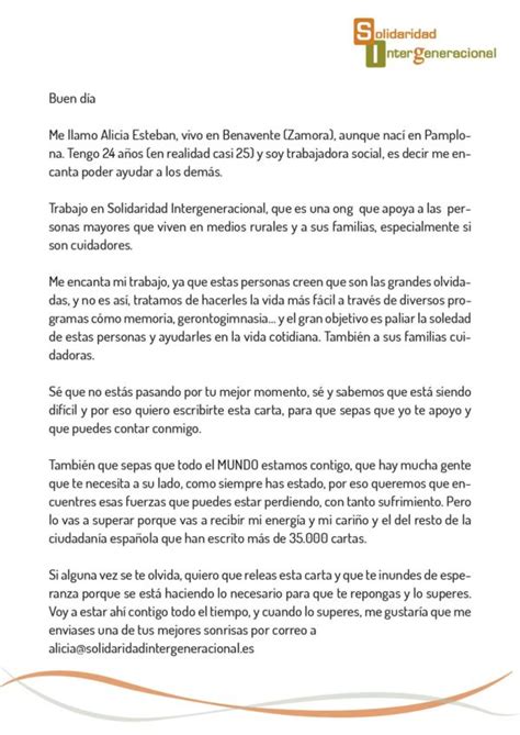 Escribe Una Carta De Apoyo Solidaridad Intergeneracional