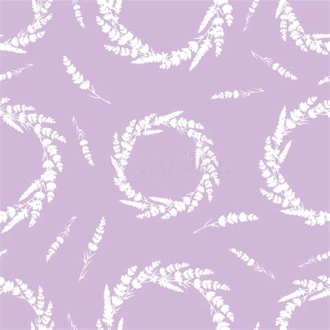 Lavender Flowers Purple Vector Seamless Pattern Stock Vector
