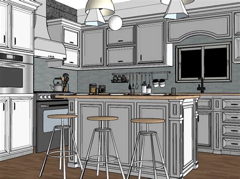 Neo Classical Kitchen Design 3d Model 10 Skp Fbx 3ds Dae Dwg
