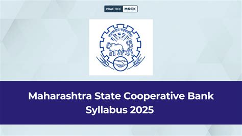 Maharashtra State Cooperative Bank Syllabus 2025 And Exam Pattern