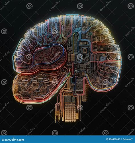 the human brain consisting of micro electrical circuits and wires