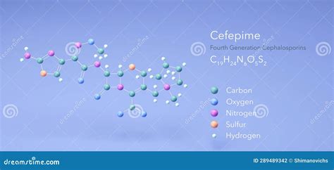 Cefepime Molecule 3d Molecular Structure Ball And Stick Model