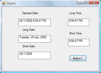 Formatting Date And Time In Visual Basic