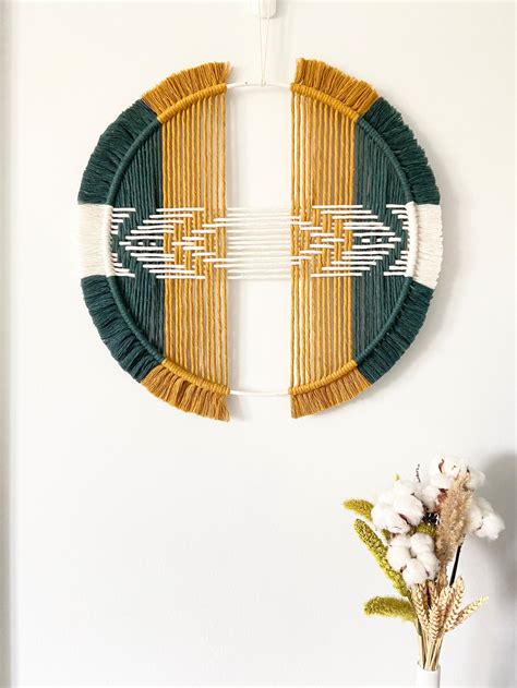 Macrame Wall Hanging Pattern Geometric Macrame Hoop Pattern Etsy