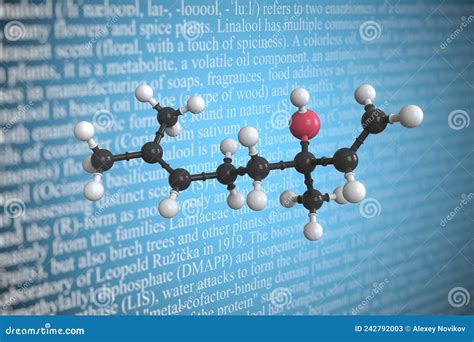 Molecular Model Of Linalool 3d Rendering Stock Illustration Illustration Of Physics