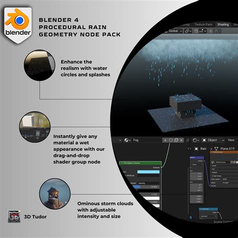 Blender Procedural Rain Geometry Node Pack Blender Market