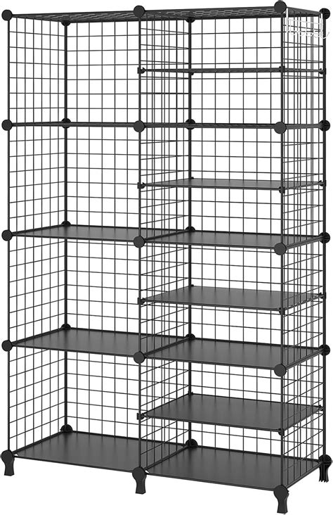 Wire Closet Organizer 8 Cube Storage Shelves Portable Closet Clothes