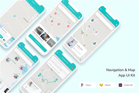 Navigation And Map App Ui Kit Graphic By Betush · Creative Fabrica