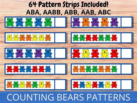 Counting Bears Patterns Preschool Math Activities Teddy Bear Counters