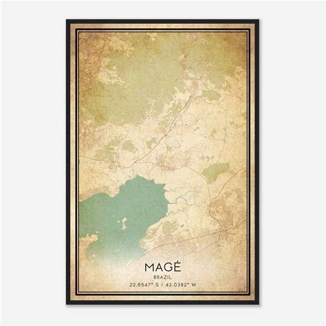 Vintage Mage Brazil Map Poster Mage City Road Wall Art Print Custom