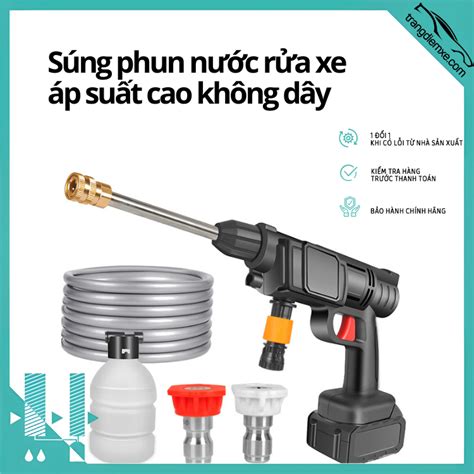 Súng phun nước rửa xe áp suất cao không dây Súng phun nước cầm tay Lazada vn