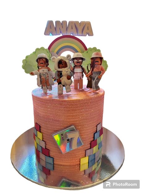 Roblox Girls Cake Topper Roblox Girls Birthday Roblox Cake Etsy