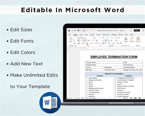 Editable Employee Termination Form Printable Employee Off Boarding Form HR Terminate Employee
