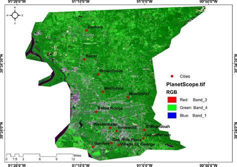 3 4 1 Band Combination Of The Planetscope Image In Arcmap Download