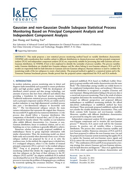 Pdf Gaussian And Non Gaussian Double Subspace Statistical Process
