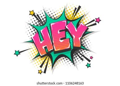 Hey Hi Hello Greeting Wow Comic Stock Vector Royalty Free 1106248163