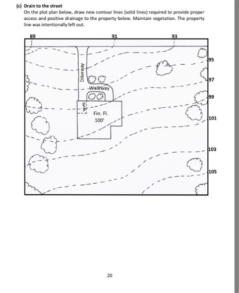On The Plot Plan Below Draw New Contour Lines Solid Chegg