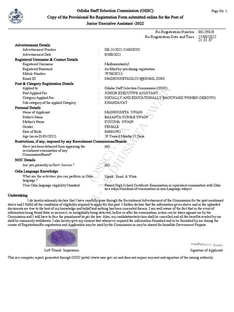 Registration Report Pdf