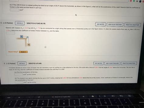Solved Objects With Masses M1 13 0 Kg And M2 7 0 Kg Are Chegg