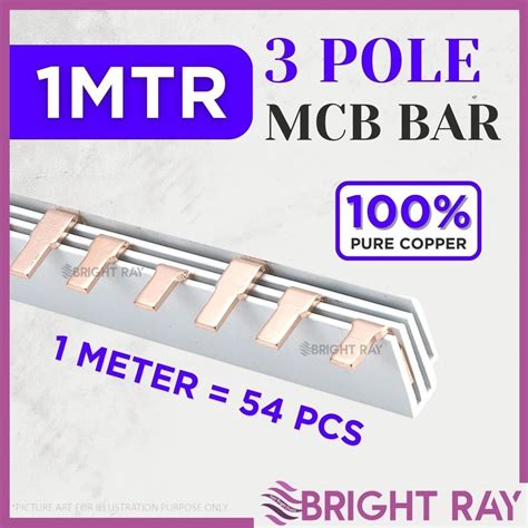 1 Meter 3 Pole Mcb Bar 54 Pieces Full Copper Three Phase Mcb Connector