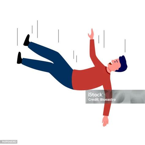 흰색 배경에 떨어지는 남자 개념 벡터 삽화 날기에 대한 스톡 벡터 아트 및 기타 이미지 날기 떨어짐 모션 Istock
