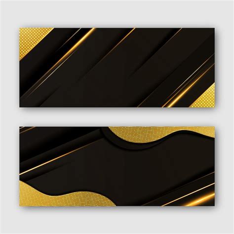 Banners de luxo gradiente dourado Vetor Grátis