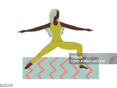 매트 플랫 벡터 일러스트 에 요가를 연습 하는 여자 만화 캐릭터 격리 건강한 생활방식에 대한 스톡 벡터 아트 및 기타 이미지 건강한 생활방식 균형 다중 색상 Istock