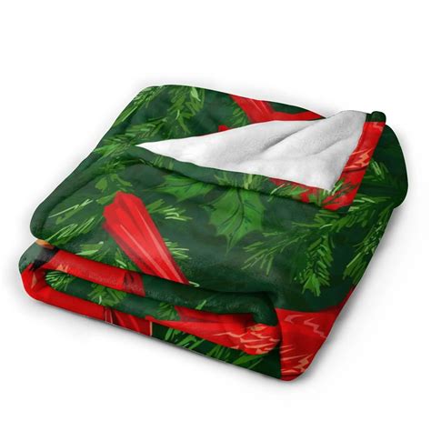 Red Cardinal Bird Flannel Blanket Soft Cozy Warm Throw Blanket Teeaplex