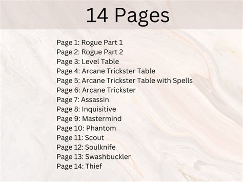 Rogue Cheat Sheet Rogue Quick Reference Guide Dnd Cheat Etsy
