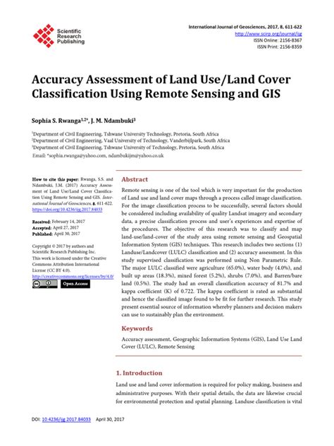 accuracy assessment of land use land cover classification using remote