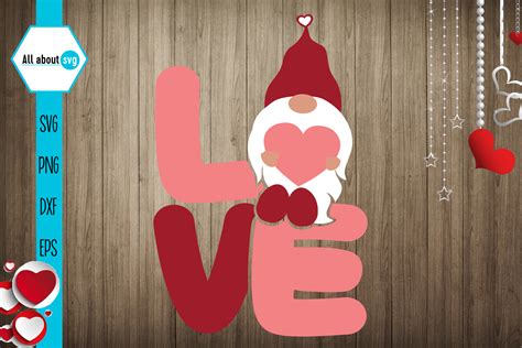 Love Valentines Gnome Graphic By All About Svg · Creative Fabrica