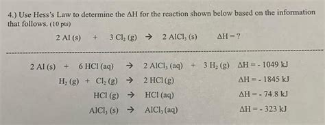 Answered 4 Use Hess S Law To Determine The Ah For The Reaction Shown