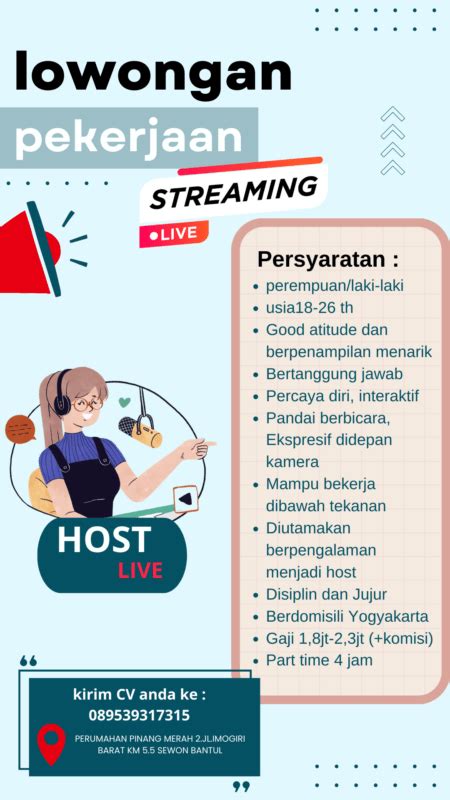lowongan kerja host live part time di easytech lokerjogja id