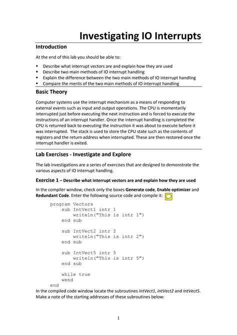 Solution Investigating Io Interrupts Solutions Studypool