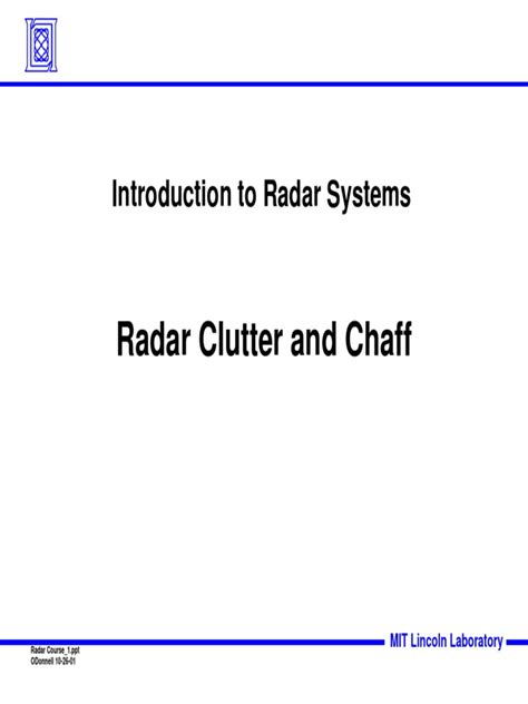 07 Radar Clutter And Chaff Pdf Pdf Radar Microwave Technology
