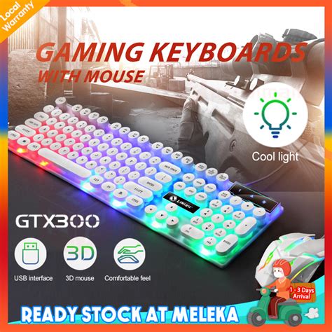 Mechanical Keyboard And Mouse Set RGB Colourful Gaming Keyboards For Office Computer Pro Gamer