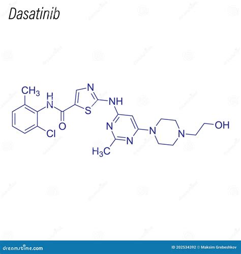 Dasatinib Molecule Structure Stock Image 56761231