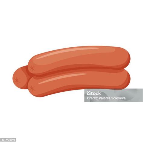 一堆煮熟的香腸肉類食品成分現成的食物平面卡通向量插圖孤立在白色背景上向量圖形及更多processed Meat圖片 Processed