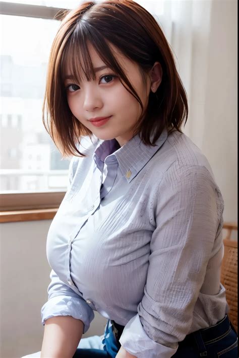 Arafed Asian Woman Sitting On A Chair In A Room Seaart Ai