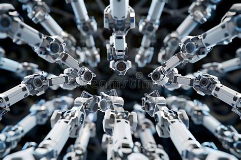 many robot surveillance system are connected with each other stock