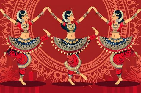 Traditional Odissi Dancers Performing Classical Dance Forms Rath Yatra